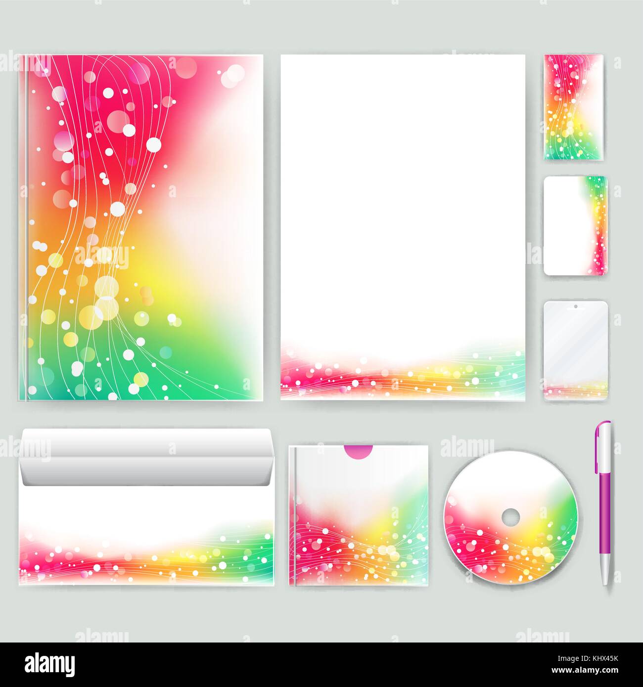 Corporate identity template with color elements. Vector company ...