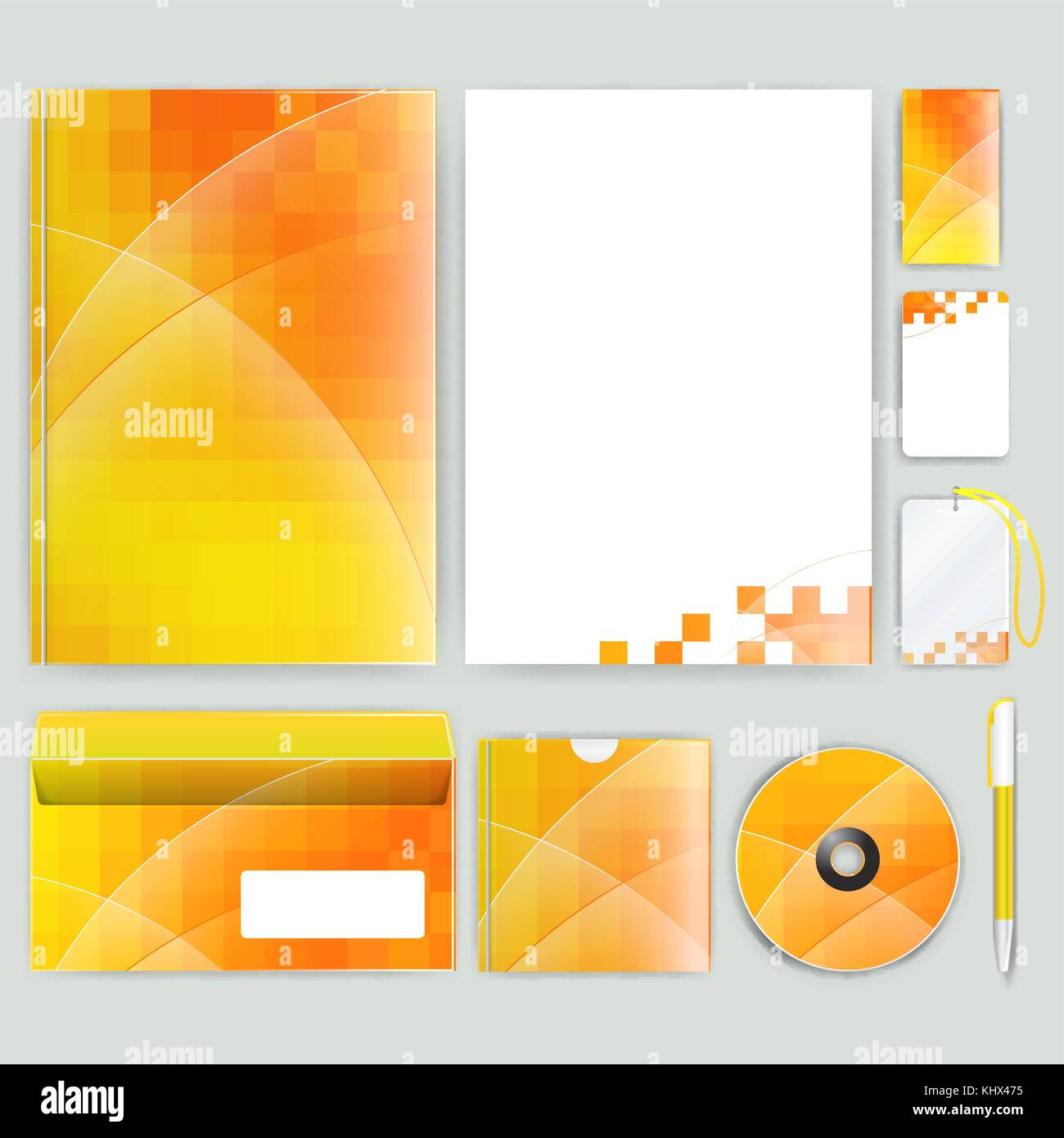 Corporate identity template with color elements. Vector company ...