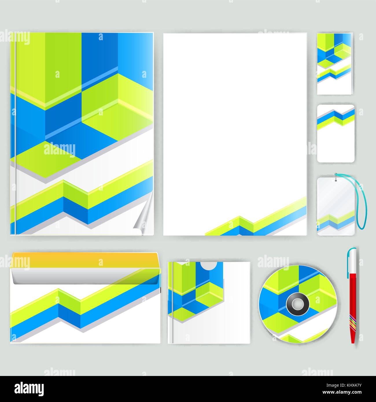 Corporate identity template with color elements. Vector company ...