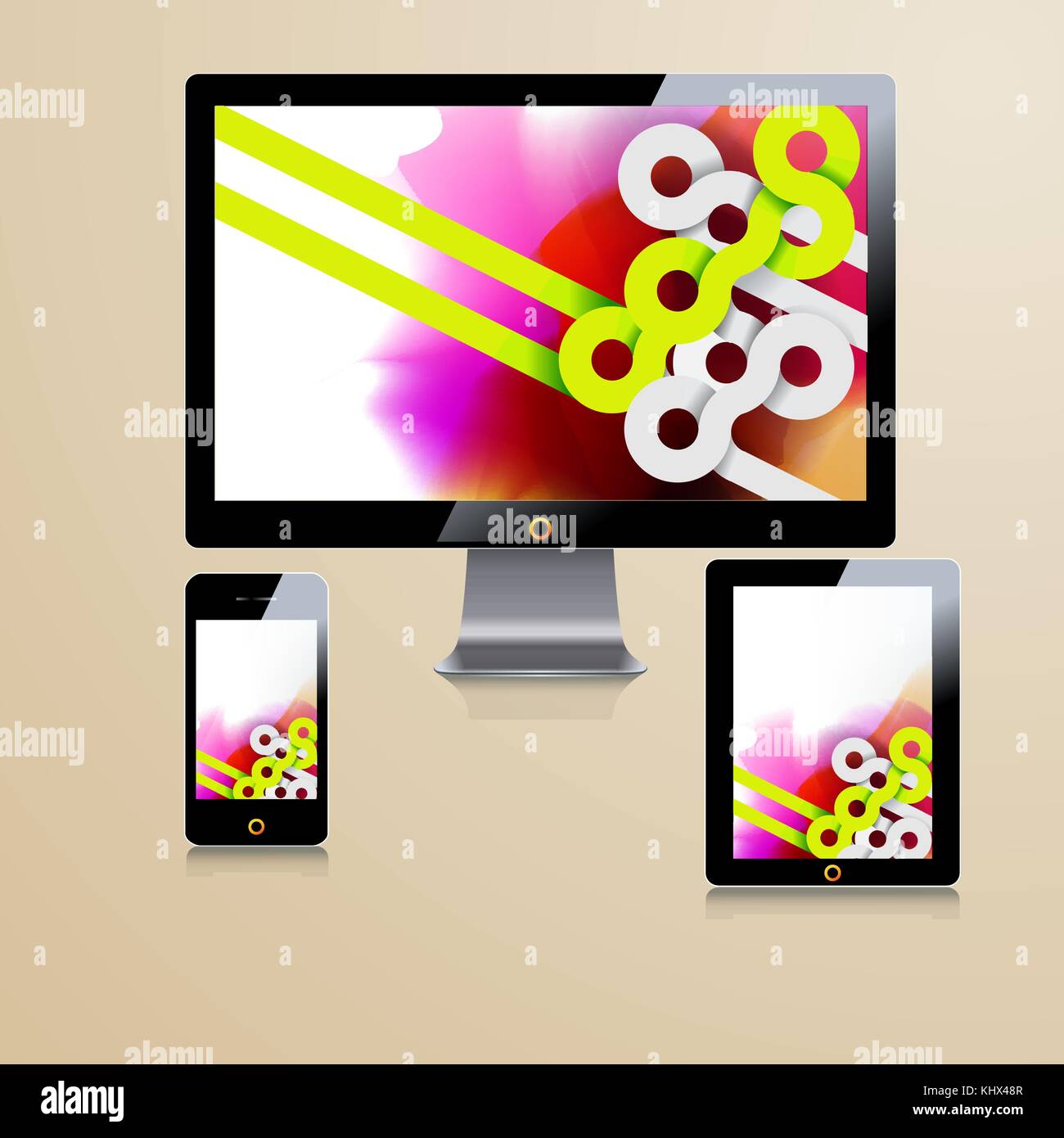 Corporate identity template with color elements. Vector company ...