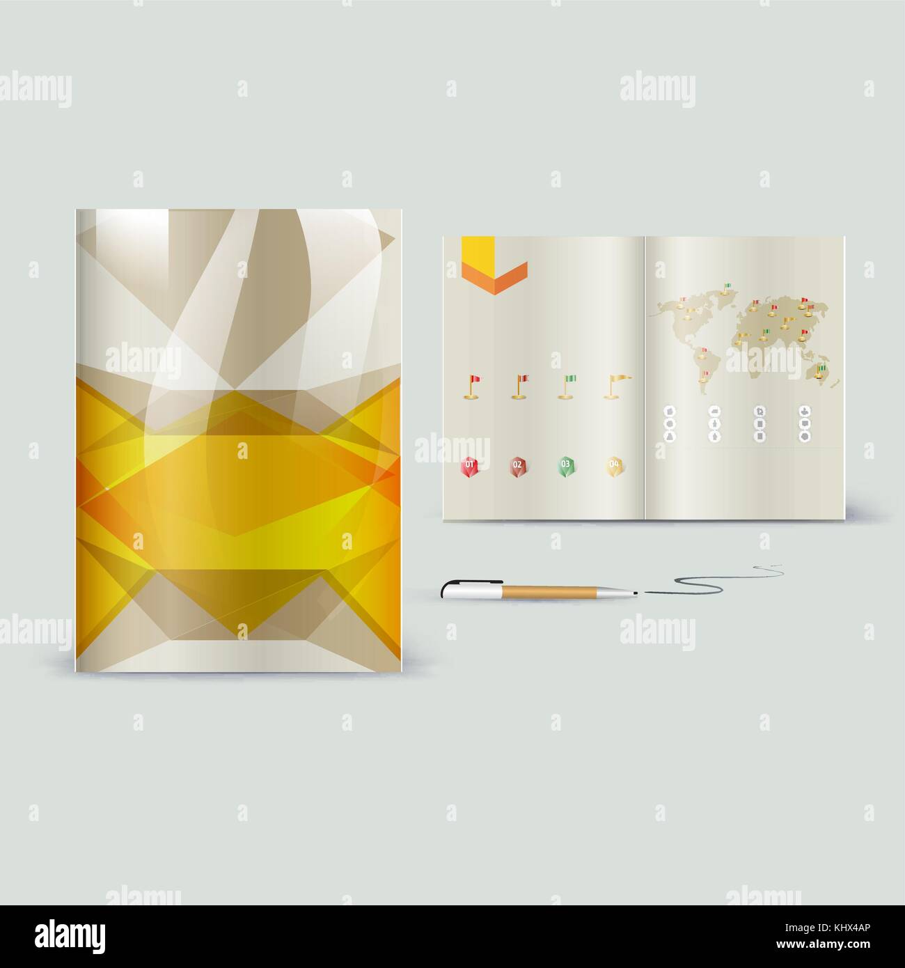 Corporate booklet promotion template with color elements. Vector ...