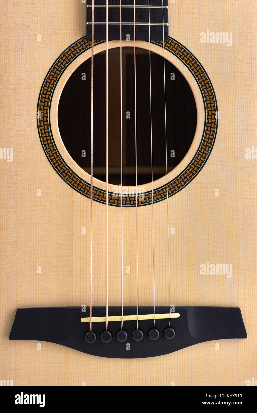 Acoustic guitar close up on white background Stock Photo - Alamy