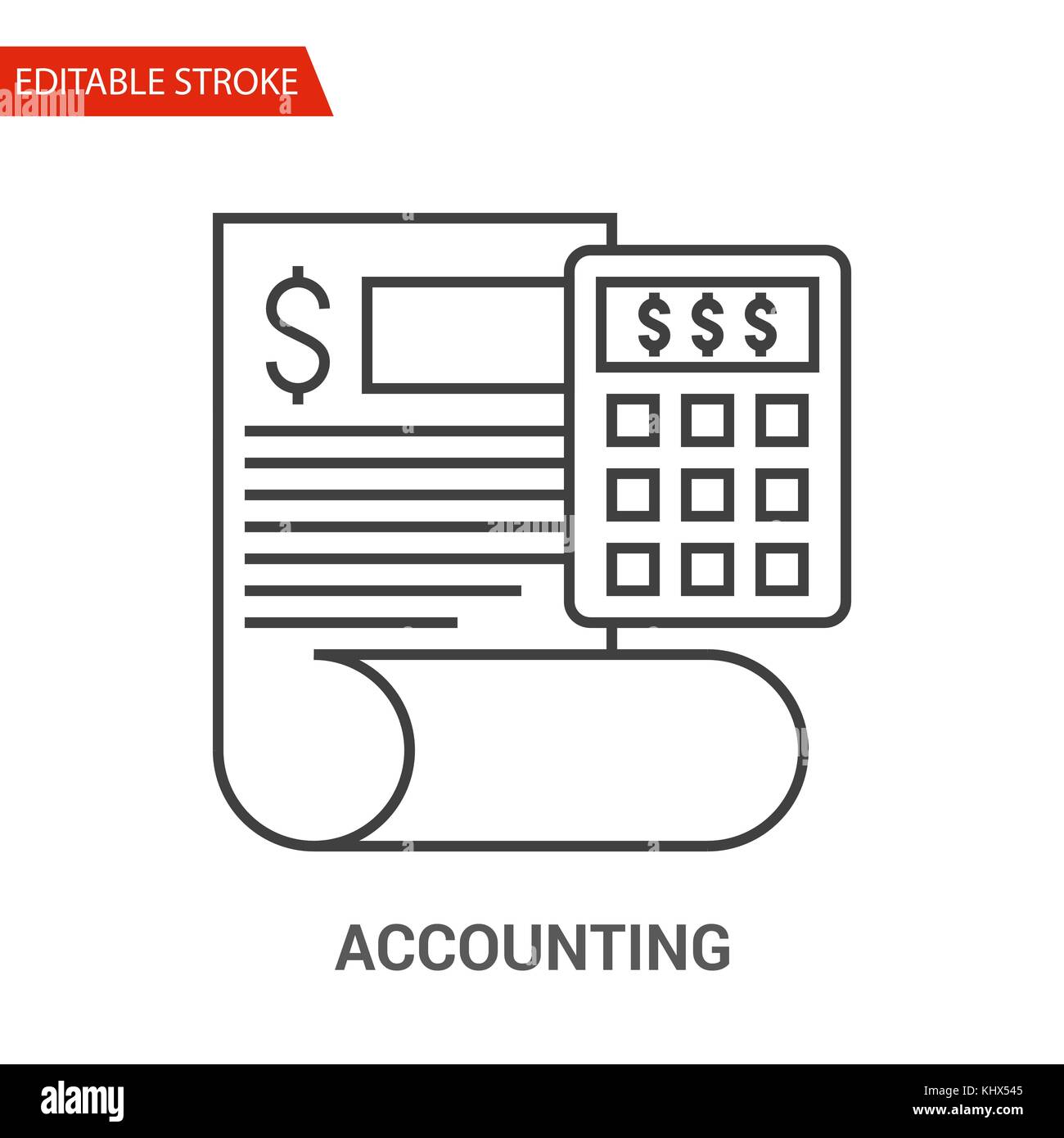 Accounting Icon. Thin Line Vector Illustration. Adjust stroke weight ...