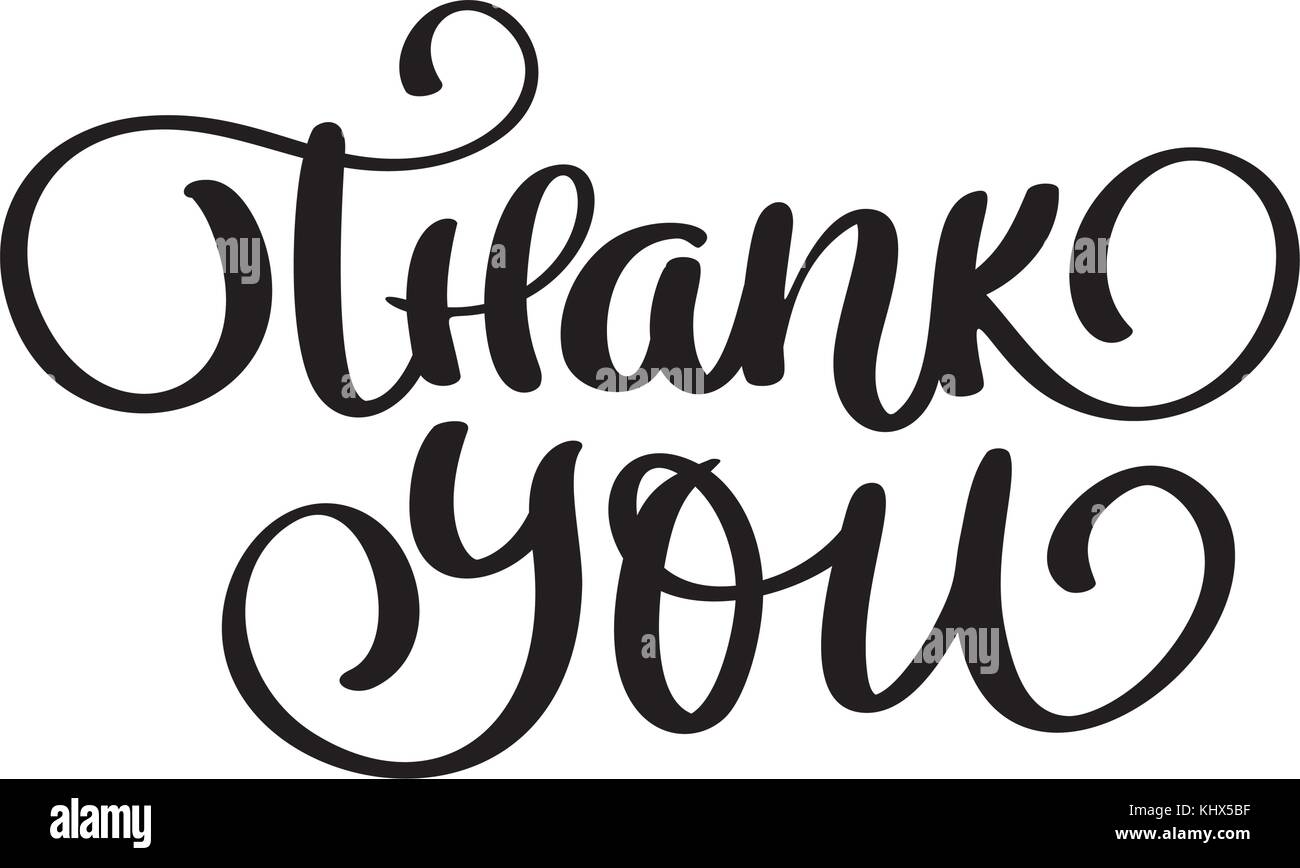 texts Thank you hand written calligraphy lettering. handmade vector ...