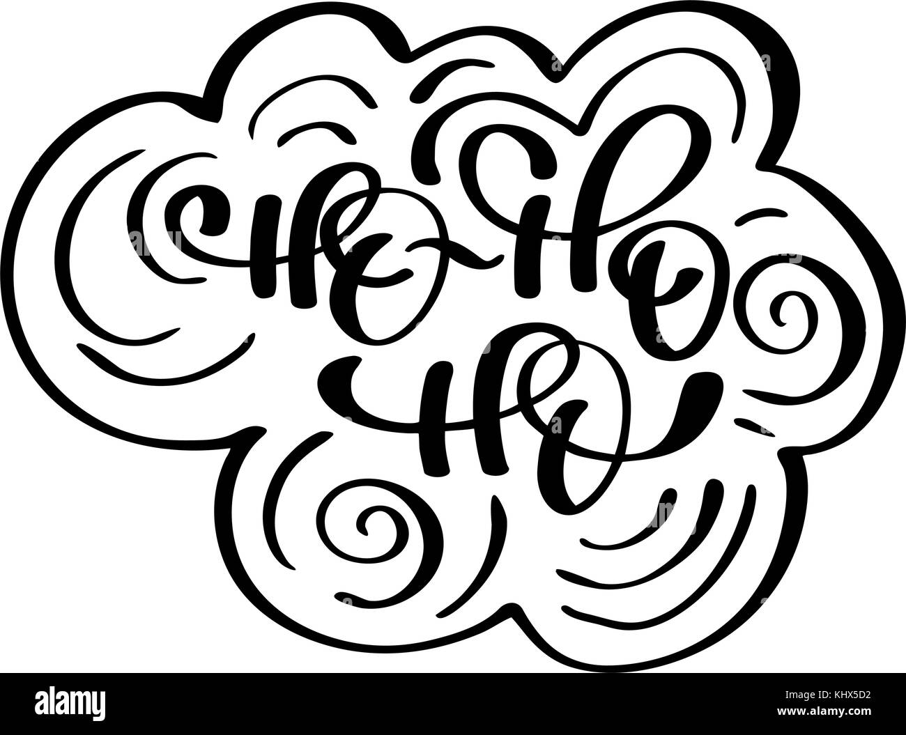 Ho-Ho-Ho Christmas calligraphy vector greeting card with modern brush ...