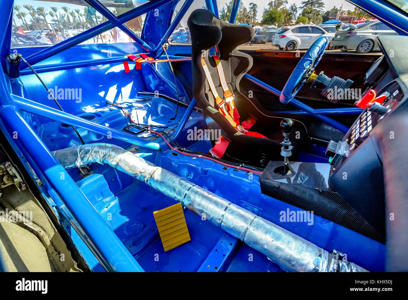 Stripped rally car at a car show in Orange County California. Various ...