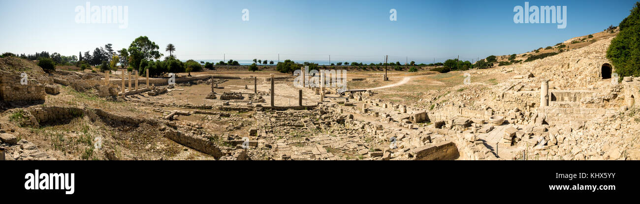 Panorama of Amathus ancient city archaeological site in Limassol ...