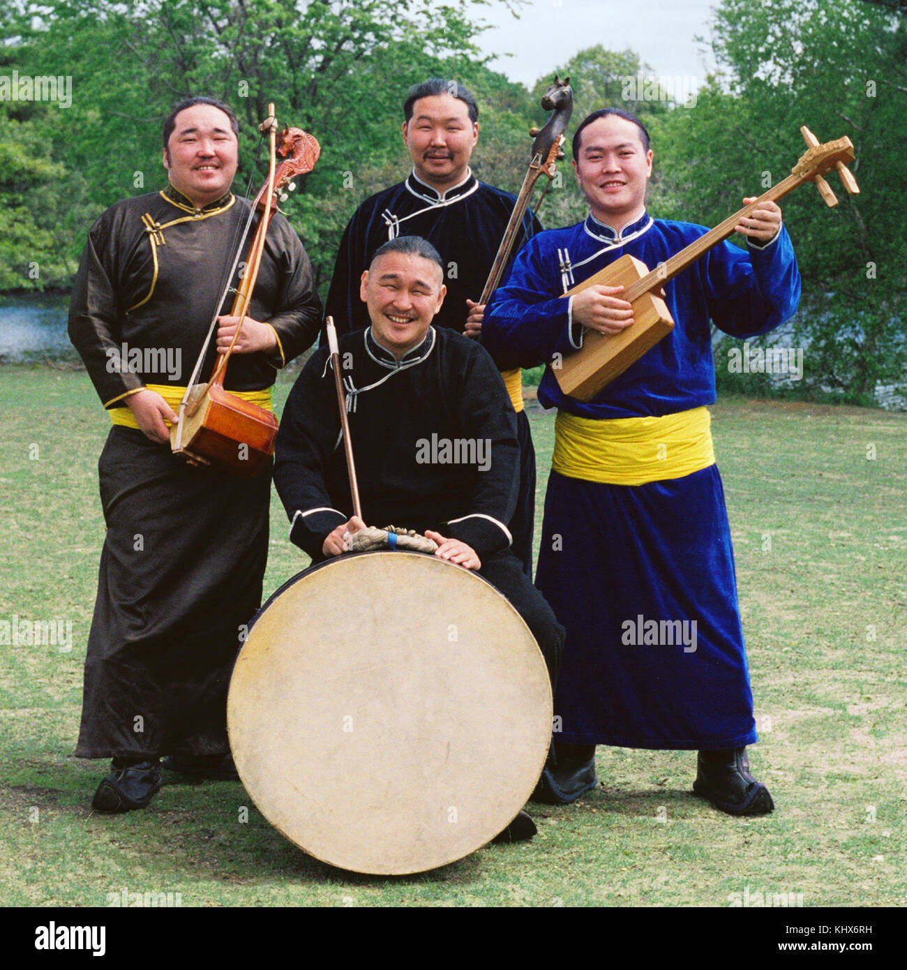 Alash is a well-known Tuvan throat singing ensemble. This image ...