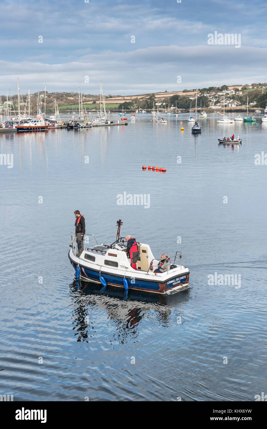 The small motorboat Pegasus from the Cornwall Sea Cadets in Falmouth ...