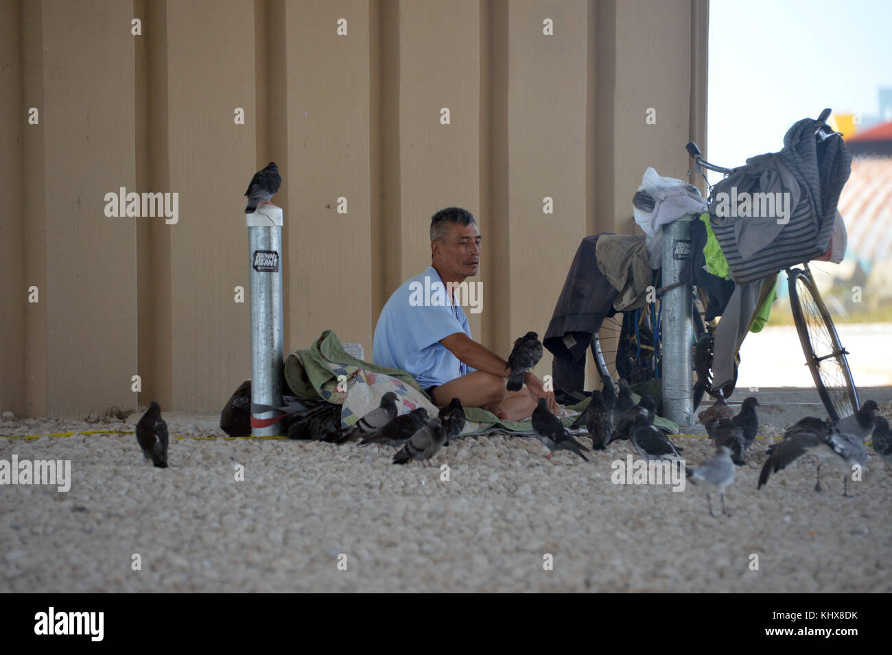 MIAMI BEACH, FL - SEPTEMBER 12: (EXCLUSIVE COVERAGE) Homeless man is ...