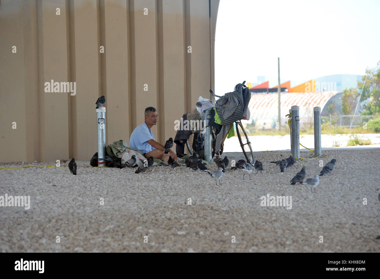 MIAMI BEACH, FL - SEPTEMBER 12: (EXCLUSIVE COVERAGE) Homeless man is ...