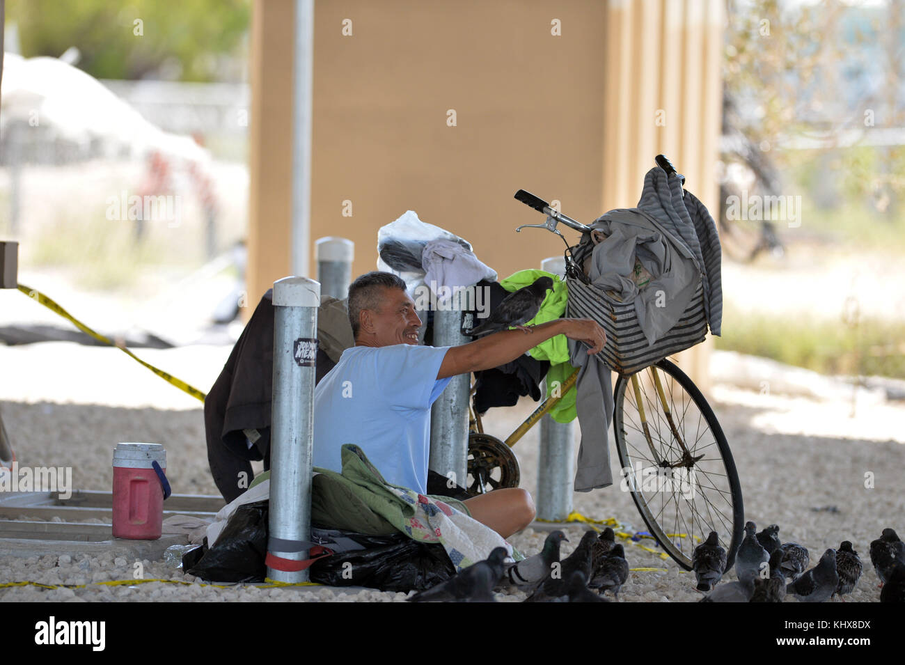 MIAMI BEACH, FL - SEPTEMBER 12: (EXCLUSIVE COVERAGE) Homeless man is ...