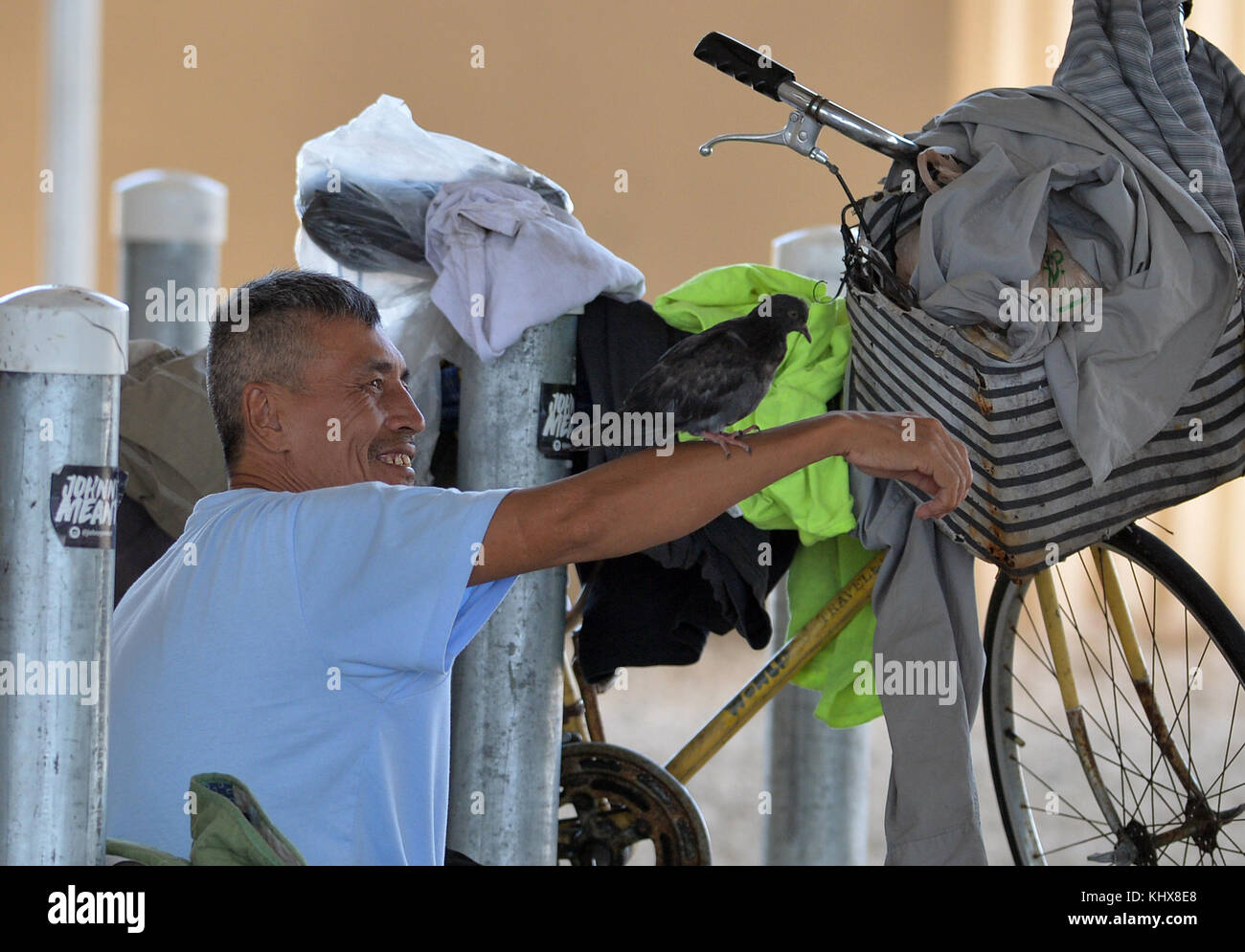 MIAMI BEACH, FL - SEPTEMBER 12: (EXCLUSIVE COVERAGE) Homeless man is ...
