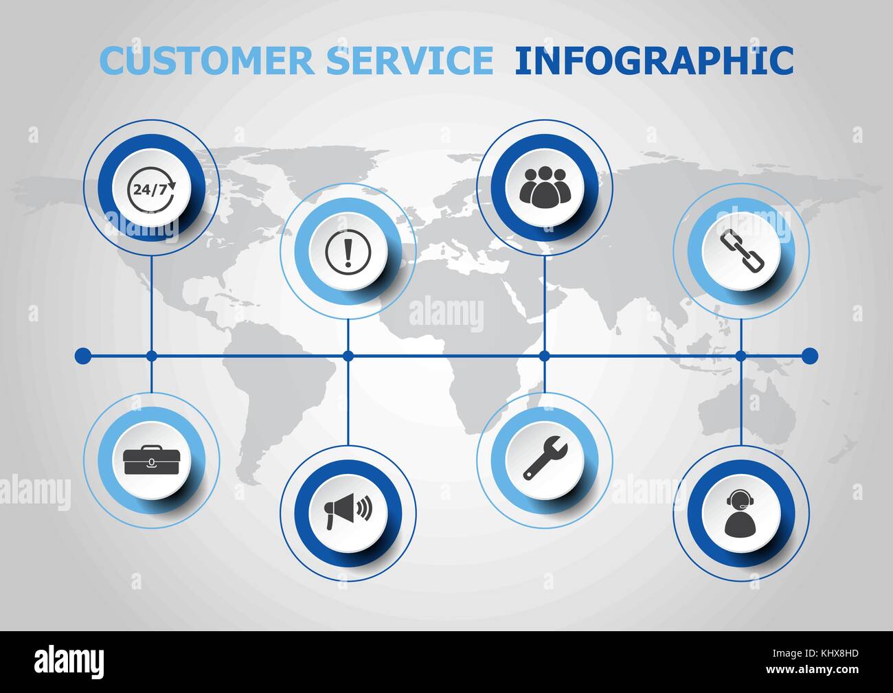 Infographic design with customer service icons, stock vector Stock ...