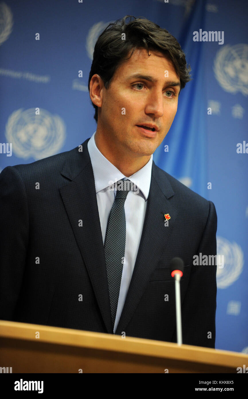 NEW YORK, NY - SEPTEMBER 21: Canadian Prime Minister Justin Trudeau ...