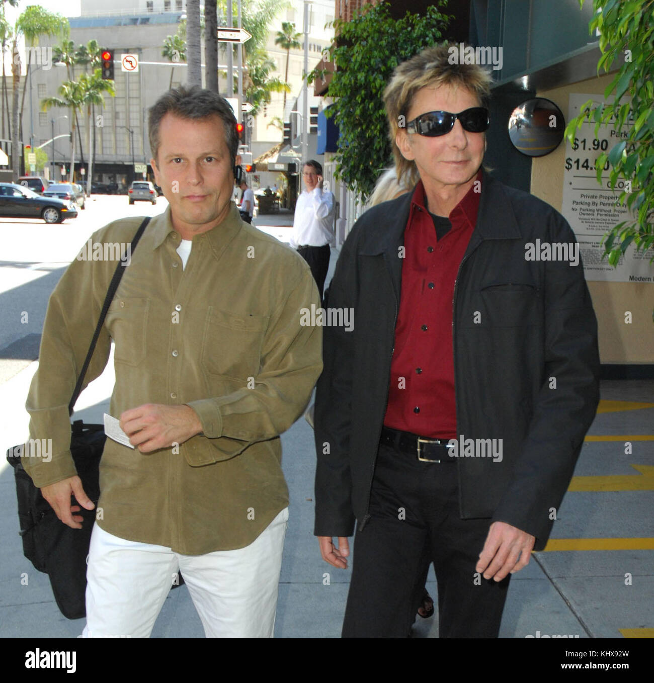 BEVERLY HILLS - CA - MARCH 22: Singer Barry Manilow & Gary Kief out and ...