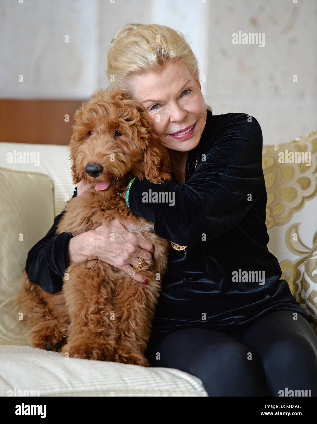 MANALAPAN, FL - JANUARY 14: Lois Pope poses for a portrait with her dog ...