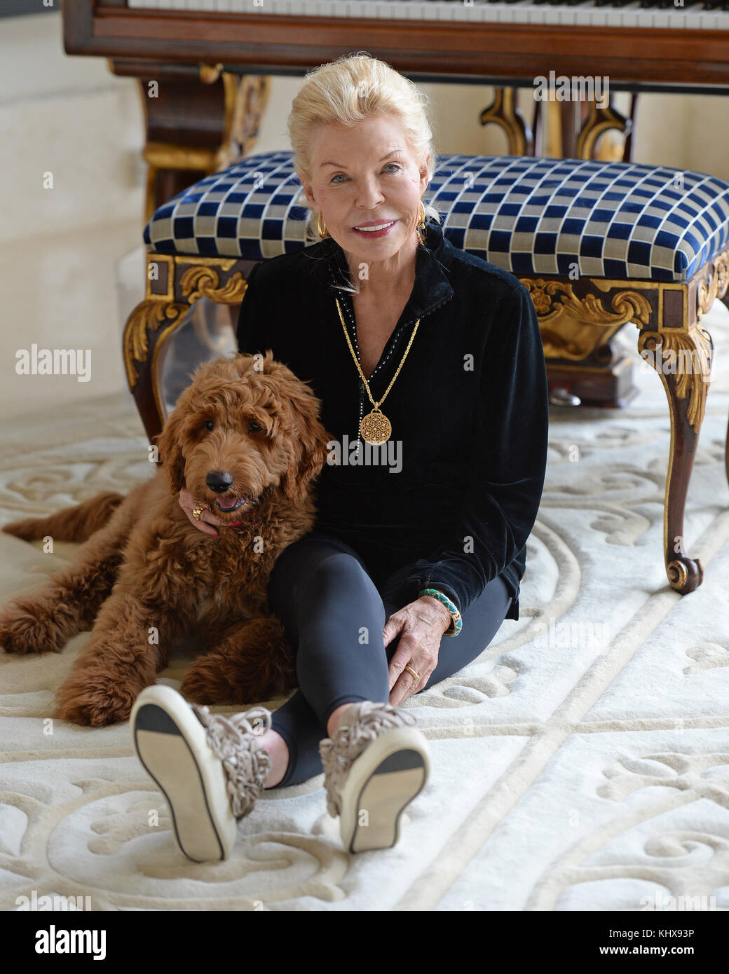 MANALAPAN, FL - JANUARY 14: Lois Pope poses for a portrait with her dog ...