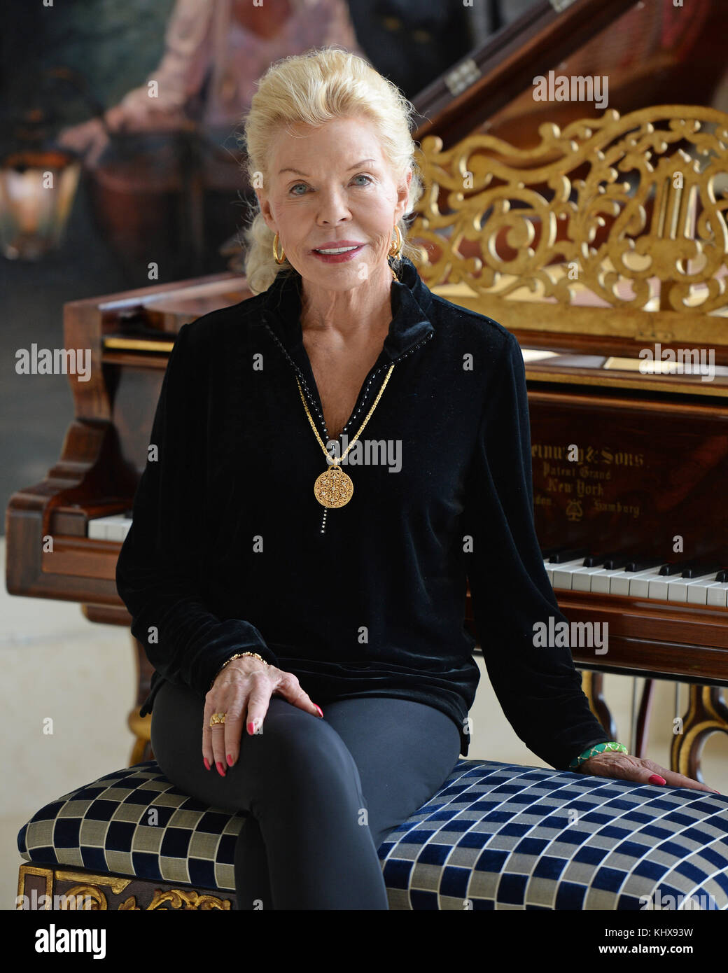 MANALAPAN, FL - JANUARY 14: Lois Pope poses for a portrait with her dog ...