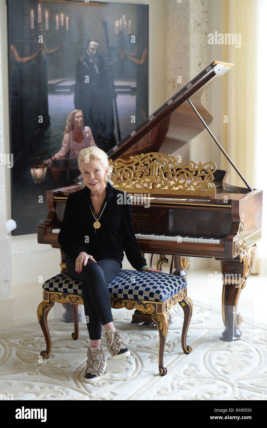 MANALAPAN, FL - JANUARY 14: Lois Pope poses for a portrait with her dog ...