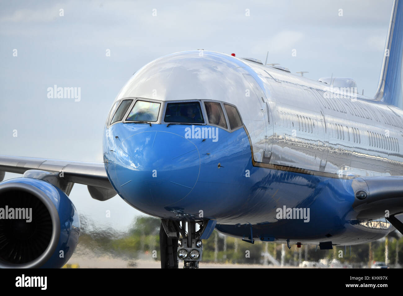 WEST PALM BEACH, FL - APRIL 13: The plane carrying the First Lady of ...
