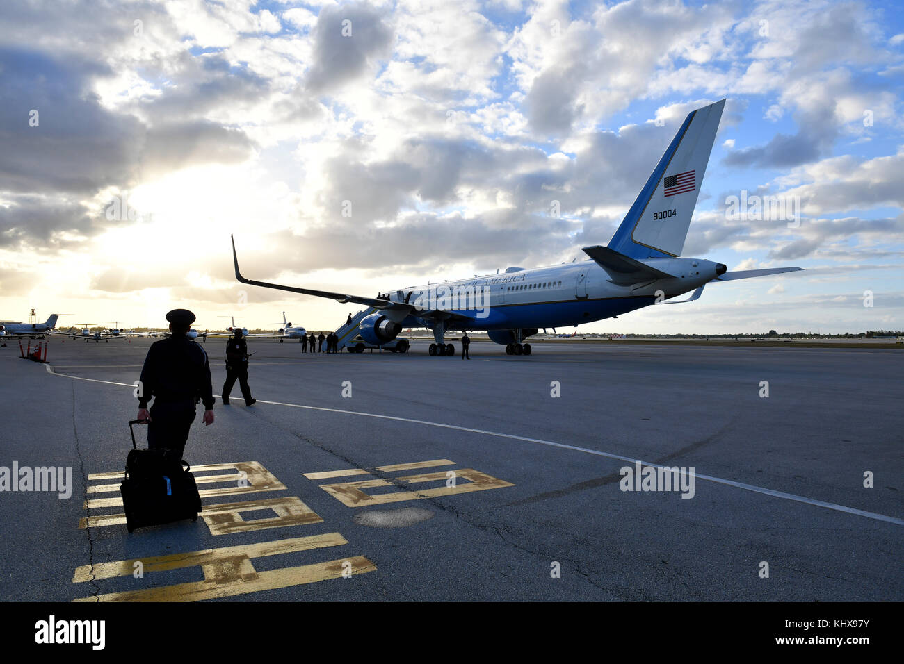WEST PALM BEACH, FL - APRIL 13: The plane carrying the First Lady of ...