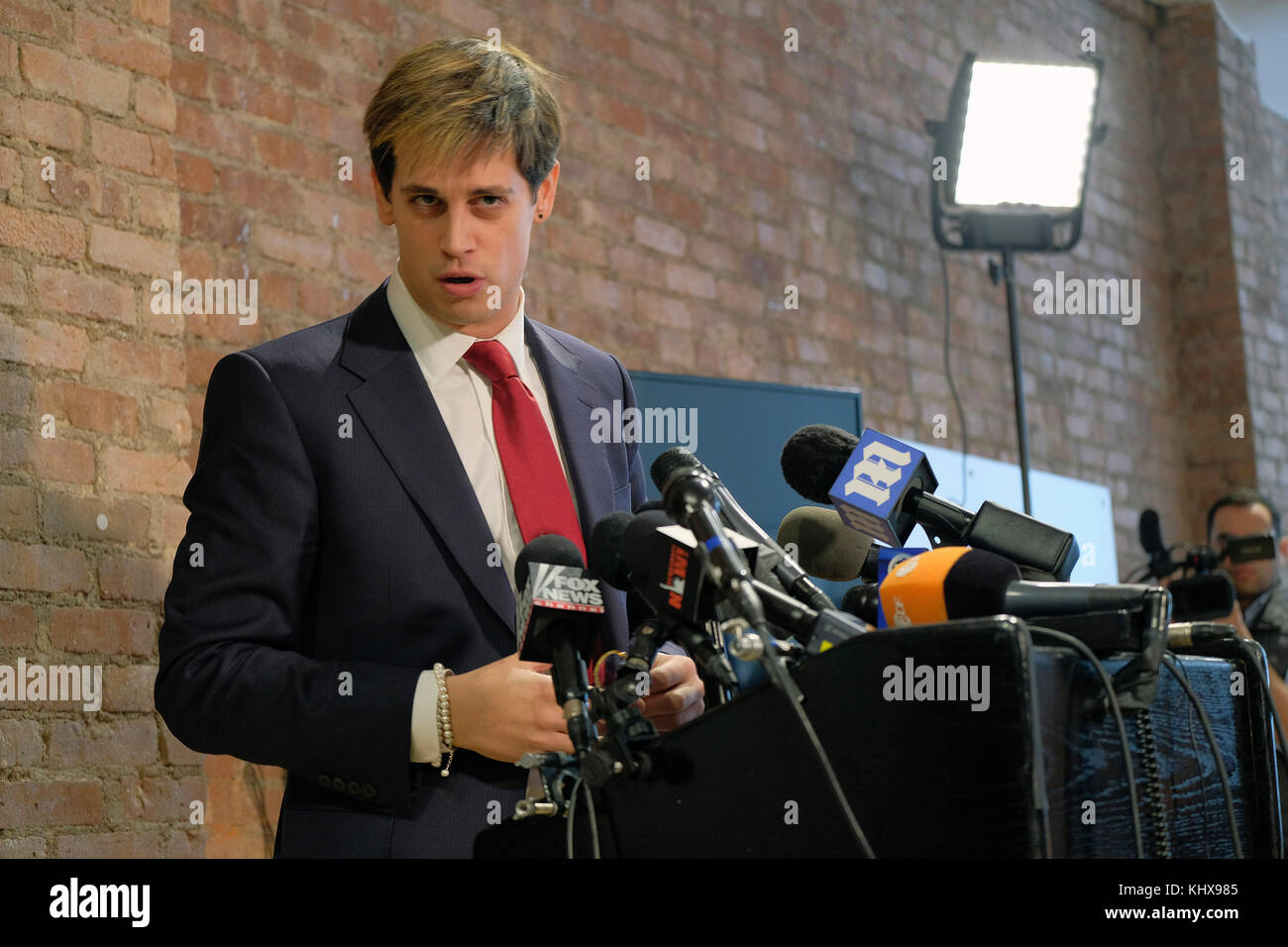 NEW YORK, NY - FEBRUARY 21: Right wing commentator Milo Yiannopoulos ...