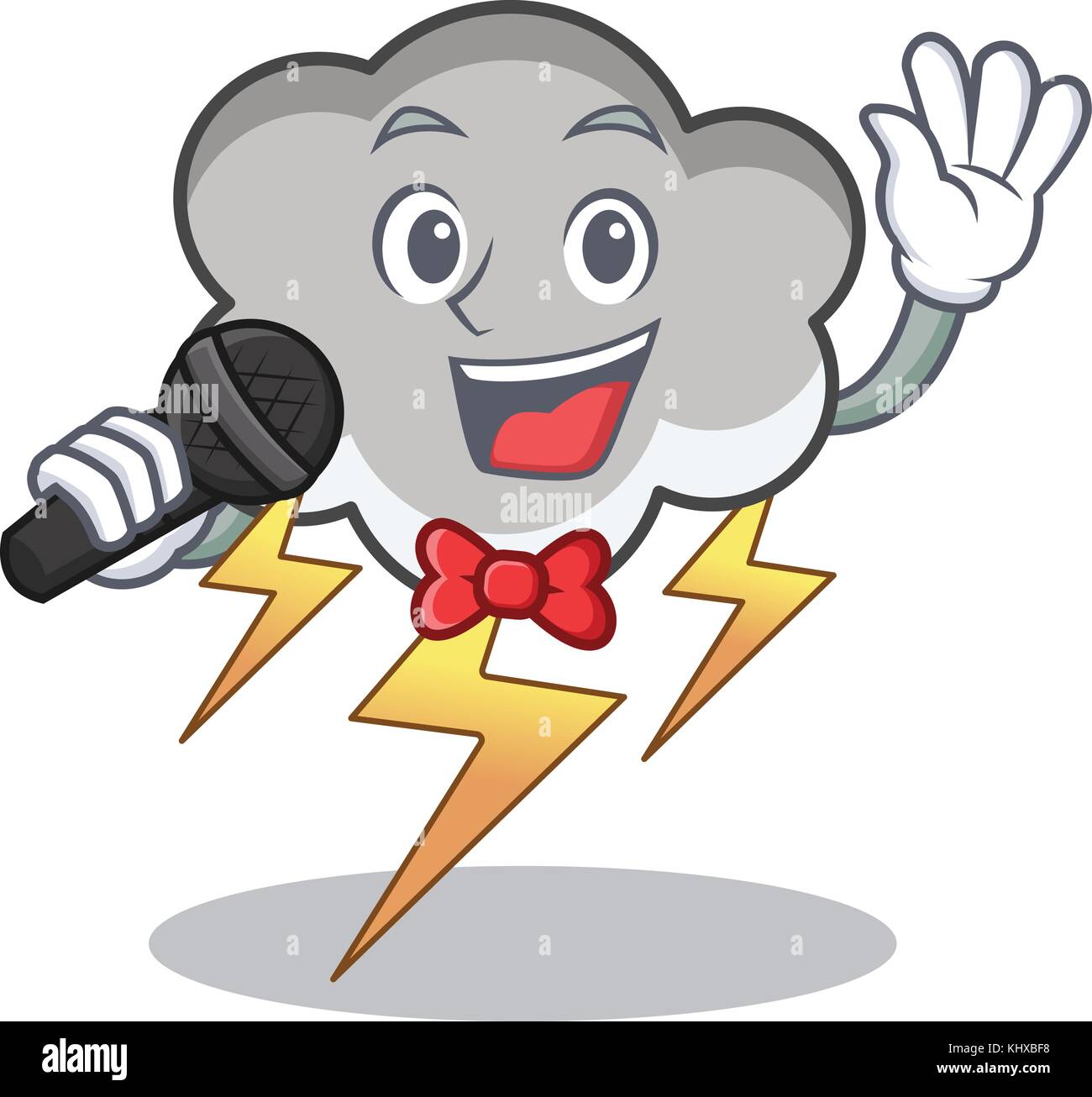 Singing thunder cloud character cartoon Stock Vector Image & Art - Alamy