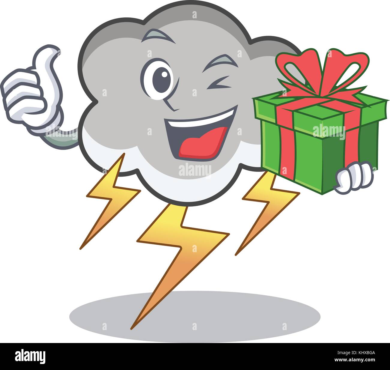 With gift thunder cloud character cartoon Stock Vector Image & Art - Alamy