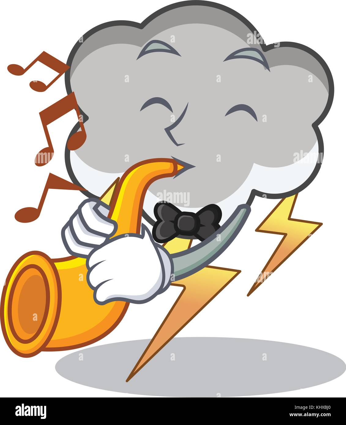 With trumpet thunder cloud character cartoon Stock Vector Image & Art ...
