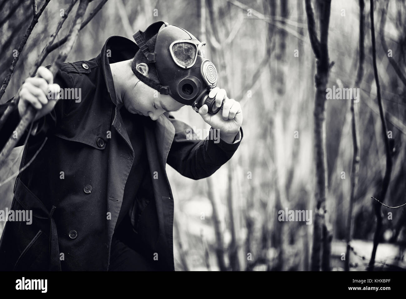 The guy in the coat and gas mask. Post-apocalyptic portrait of A Stock ...