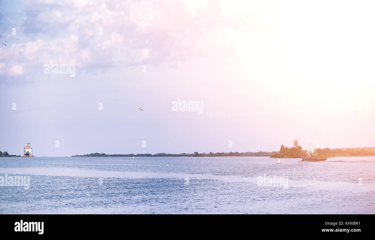 Landscape lake. Texture of water. The lake is at dawn. The mouth Stock ...