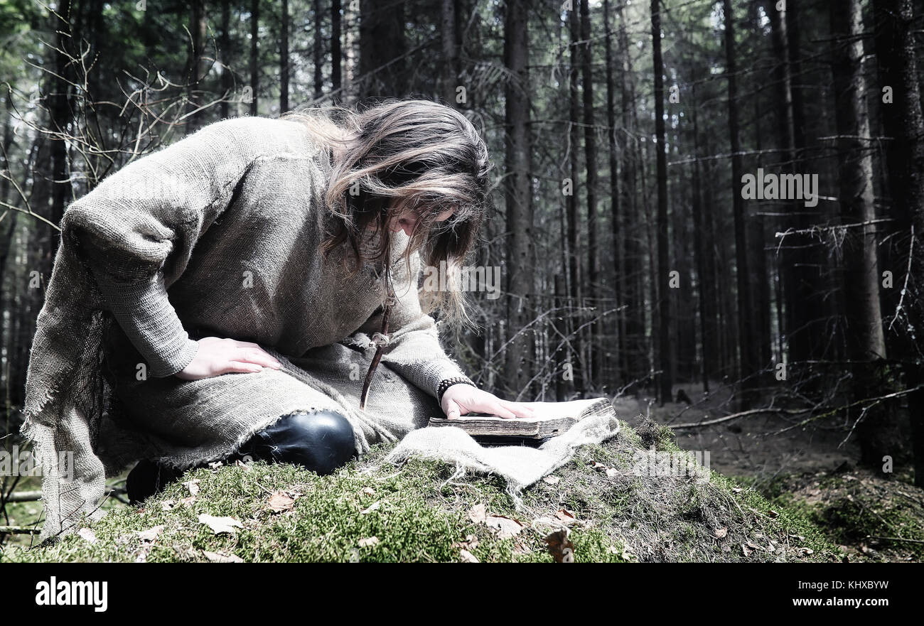 Fairy magician. A sorcerer with a glass sphere, a magical spell Stock ...