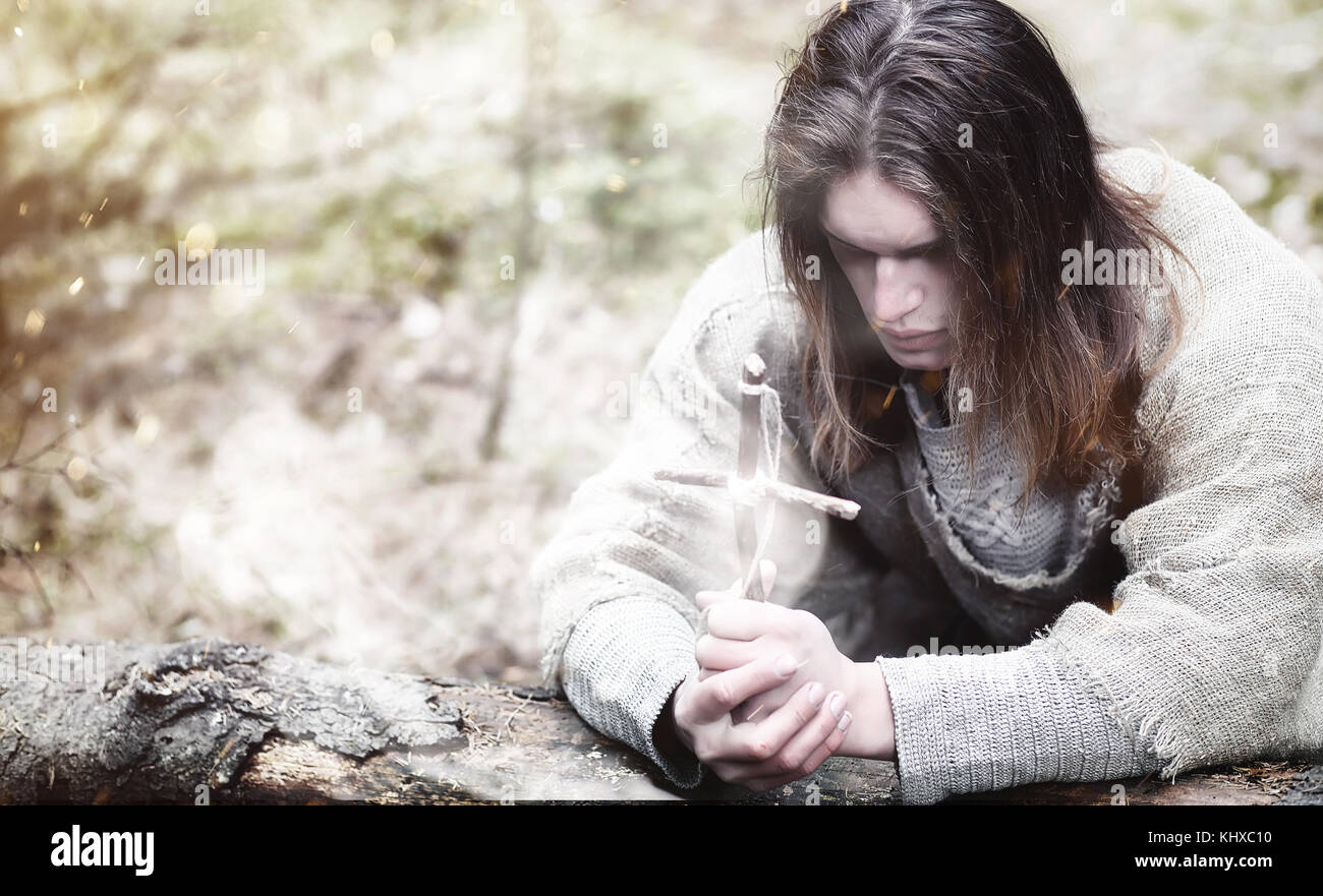 Fairy magician. A sorcerer with a glass sphere, a magical spell Stock ...