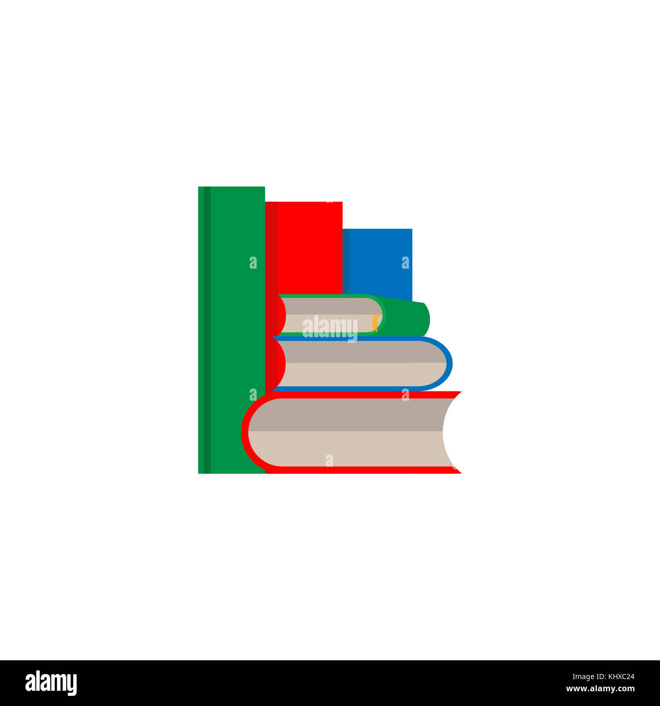 book set vector on white background Stock Photo - Alamy