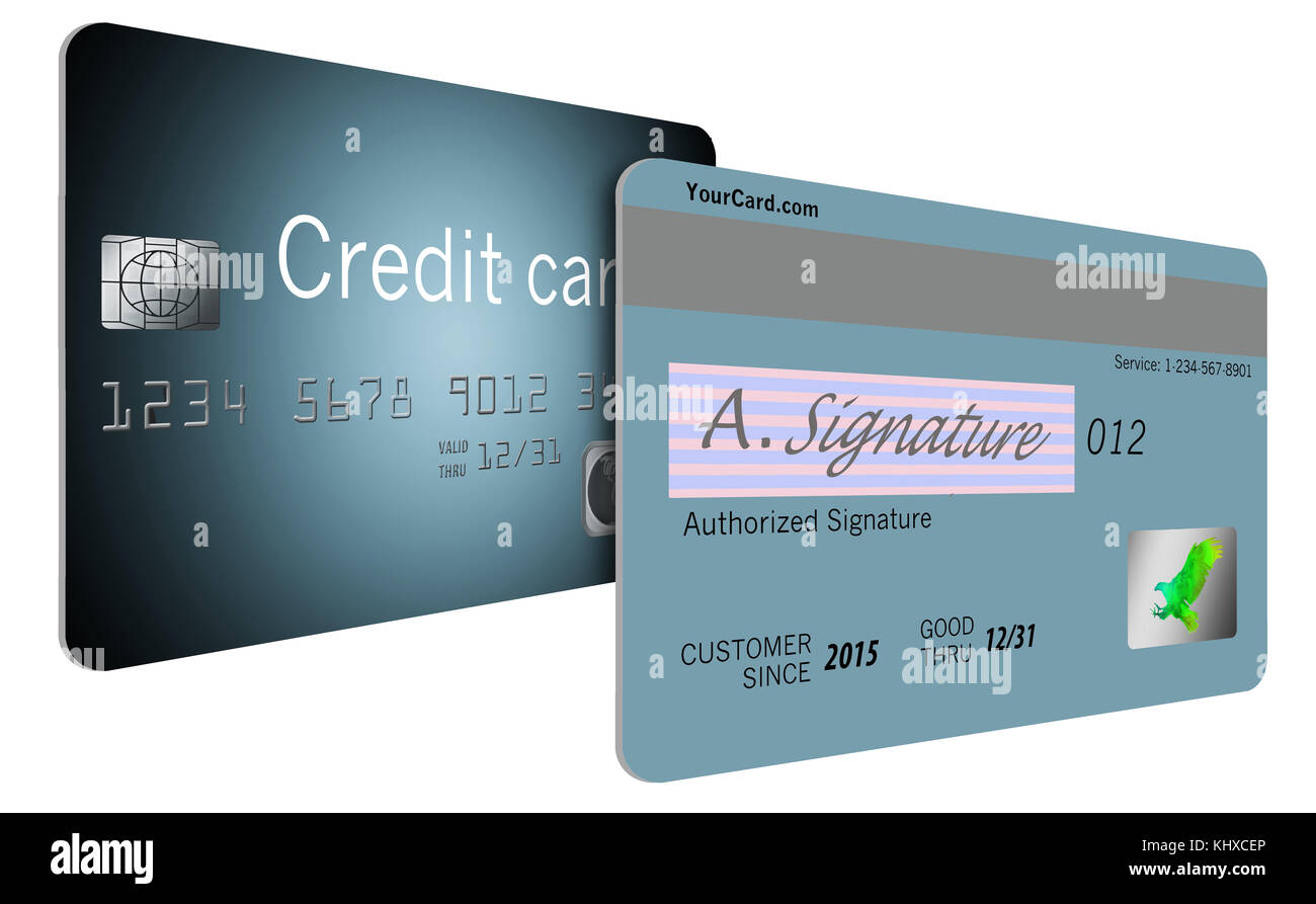 Here are the front and back of a credit card showing security features ...