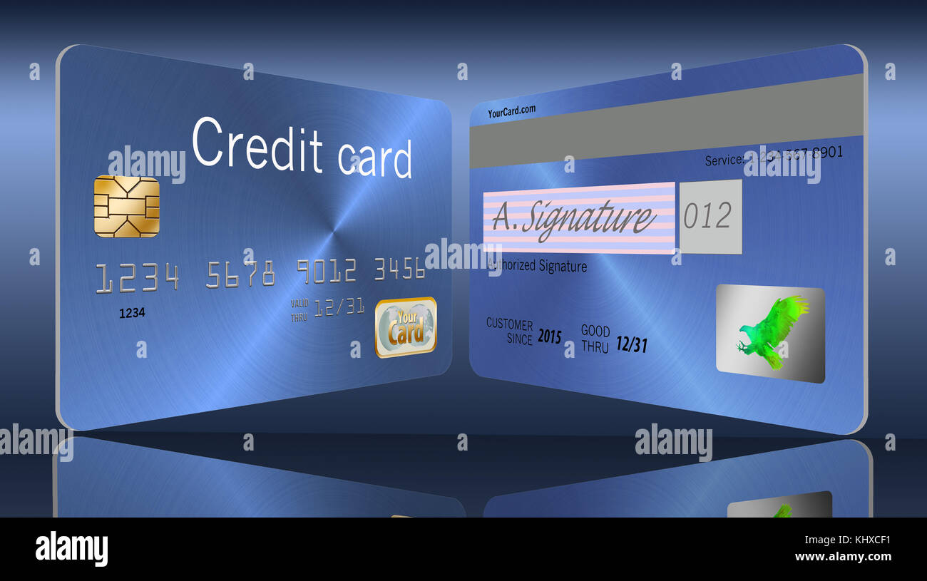 Here are the front and back of a credit card showing security features ...
