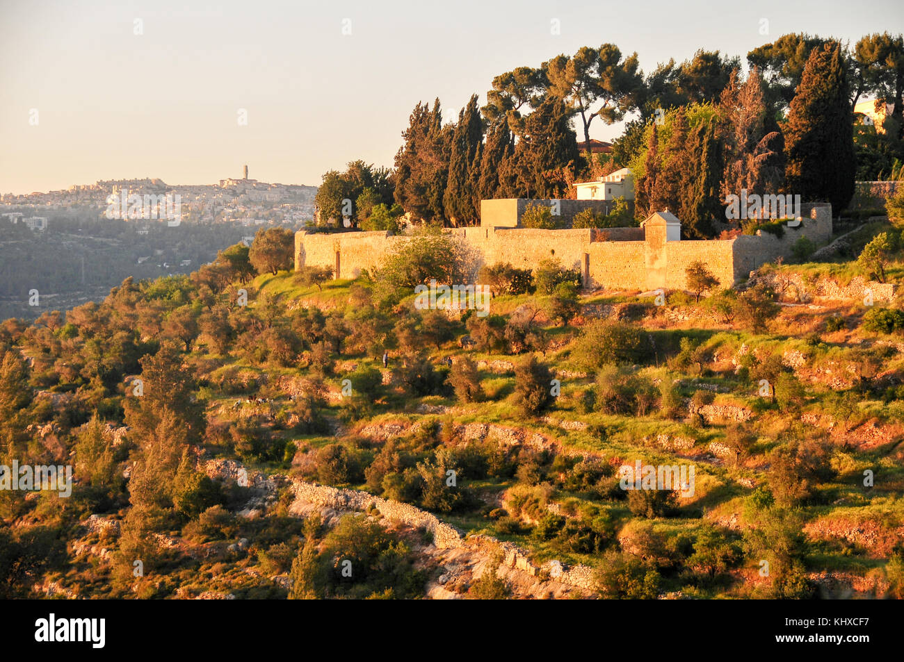 Terraced Hills of Jerusalem, Israel at sunset Stock Photo - Alamy