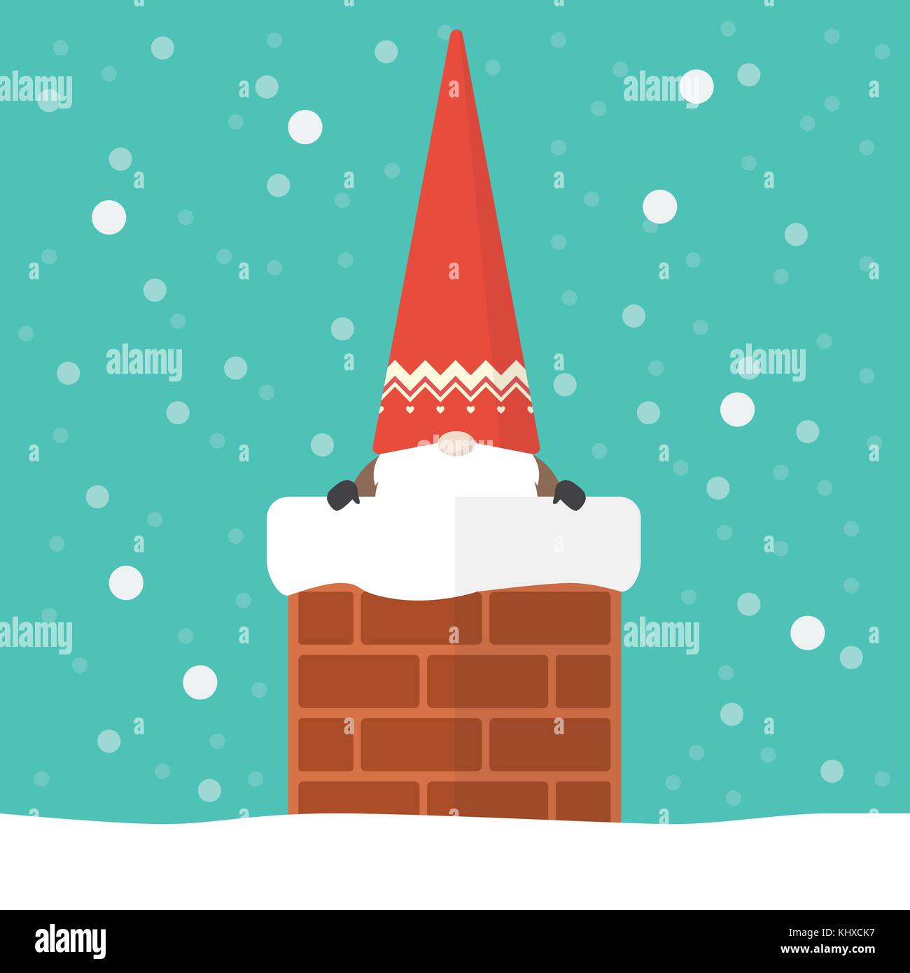 Little santa claus in chimney. Christmas eve Stock Vector Image & Art ...
