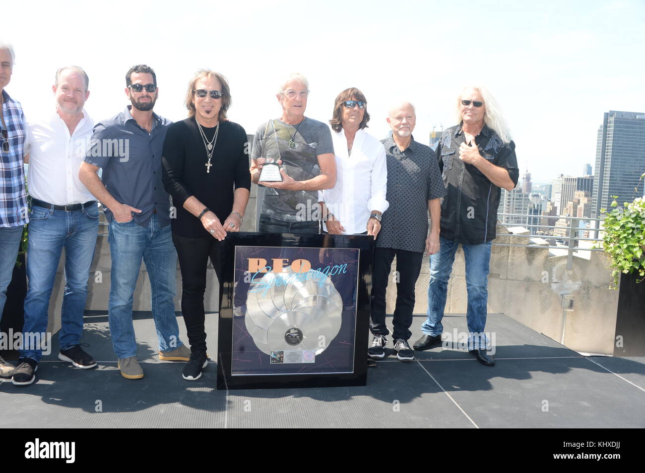 NEW YORK, NY - AUGUST 17: Dave Amato, Kevin Cronin, Bryan Hitt, Neal ...