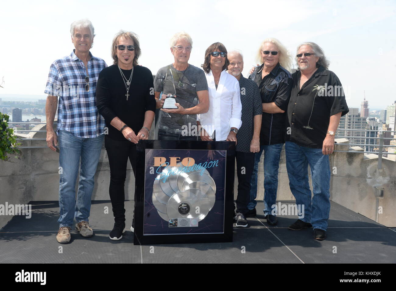 NEW YORK, NY - AUGUST 17: Dave Amato, Kevin Cronin, Bryan Hitt, Neal ...