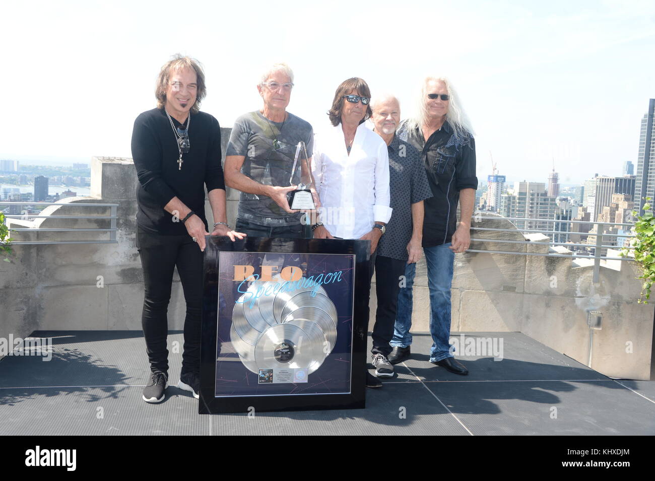 NEW YORK, NY - AUGUST 17: Dave Amato, Kevin Cronin, Bryan Hitt, Neal ...