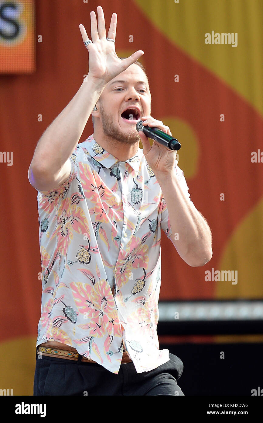 NEW YORK, NY - JULY 28: Lead singer Dan Reynolds and his band Imagine ...