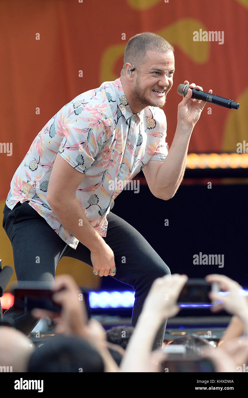 NEW YORK, NY - JULY 28: Lead singer Dan Reynolds and his band Imagine ...