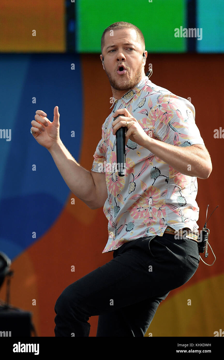 NEW YORK, NY - JULY 28: Lead singer Dan Reynolds and his band Imagine ...