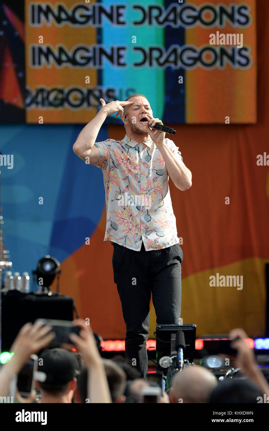 NEW YORK, NY - JULY 28: Lead singer Dan Reynolds and his band Imagine ...