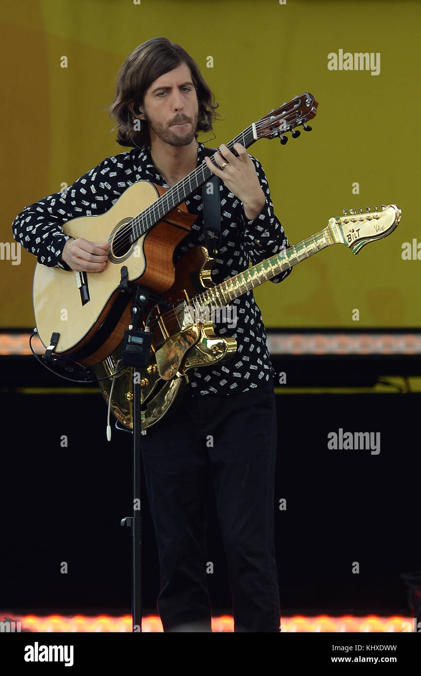 NEW YORK, NY - JULY 28: Lead singer Dan Reynolds and his band Imagine ...