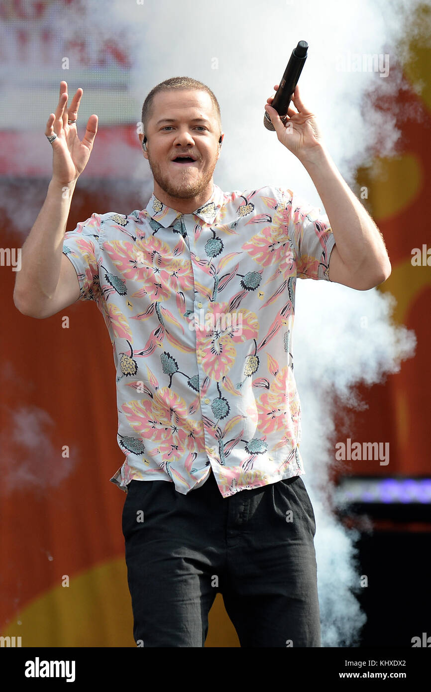 NEW YORK, NY - JULY 28: Lead singer Dan Reynolds and his band Imagine ...