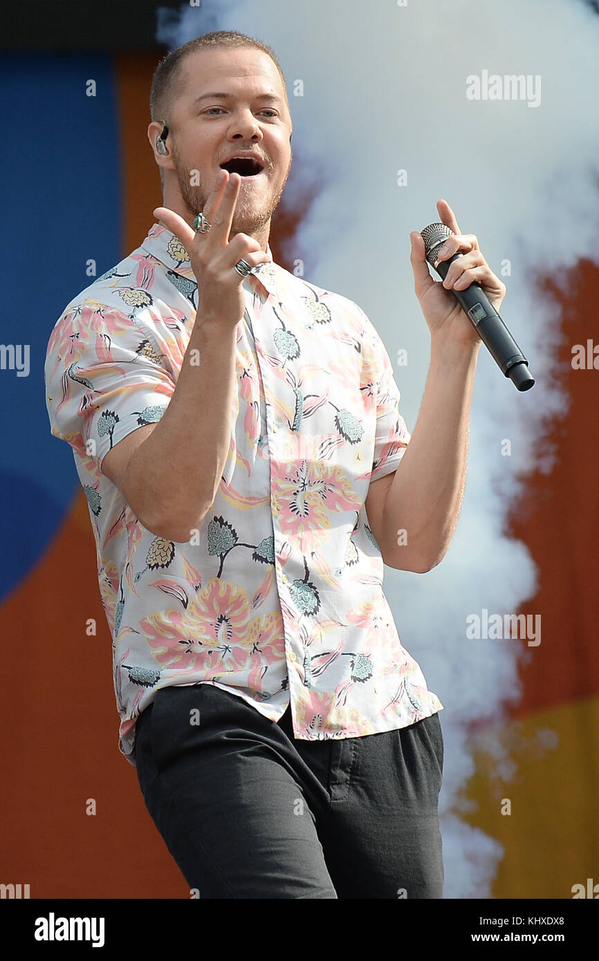NEW YORK, NY - JULY 28: Lead singer Dan Reynolds and his band Imagine ...