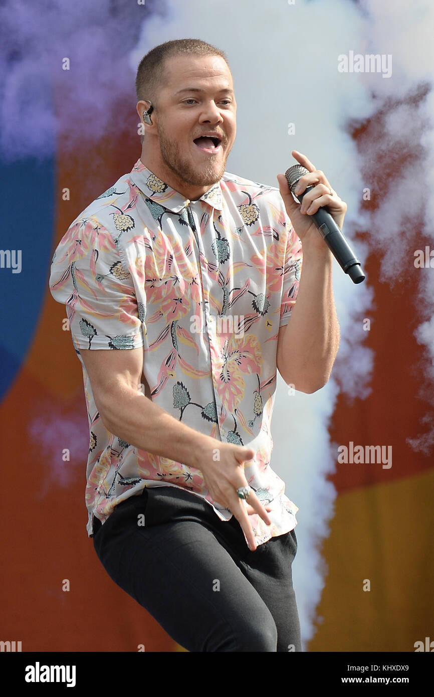 NEW YORK, NY - JULY 28: Lead singer Dan Reynolds and his band Imagine ...